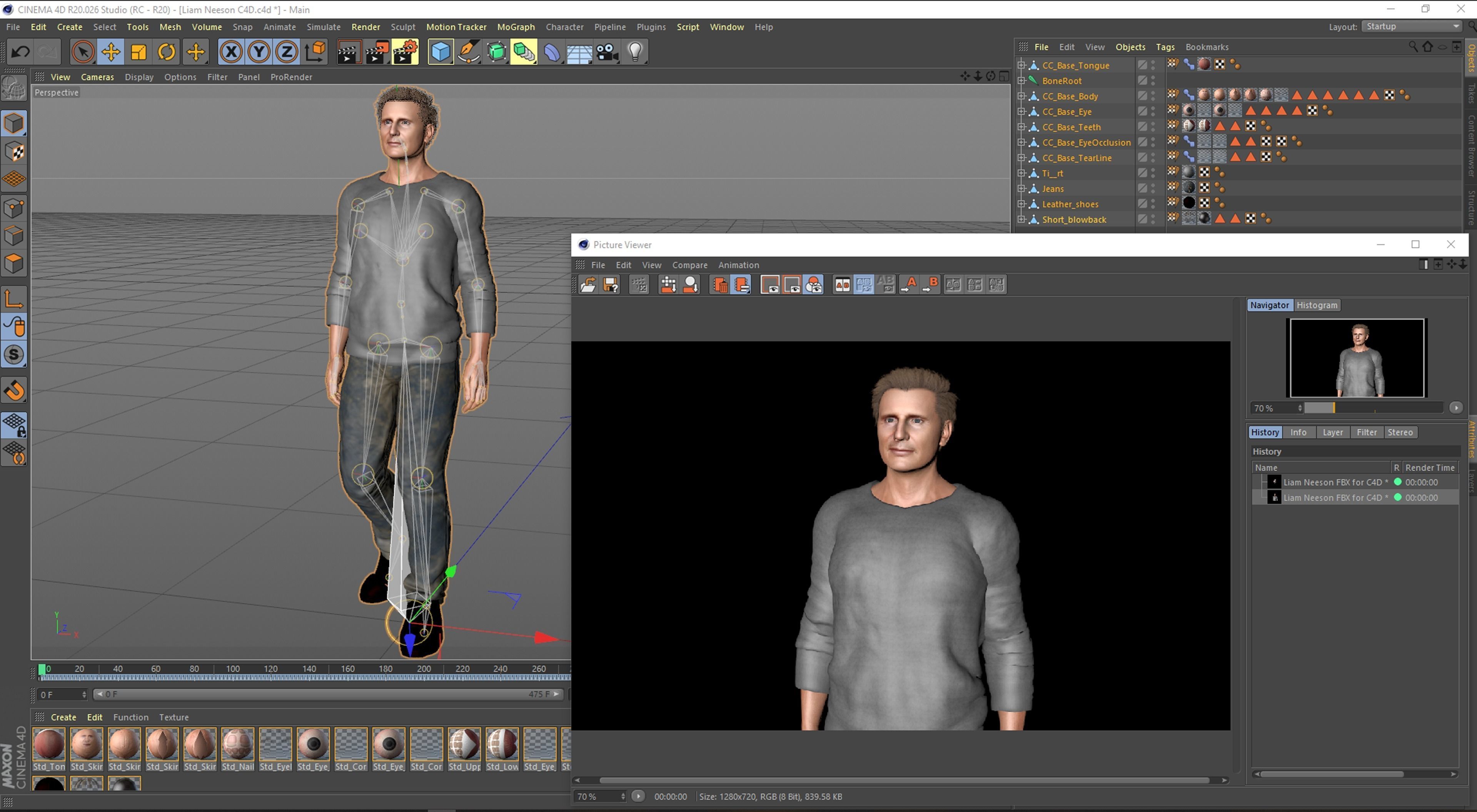 3D model Liam Neeson 3D Rigged model ready for animation VR / AR / low ...