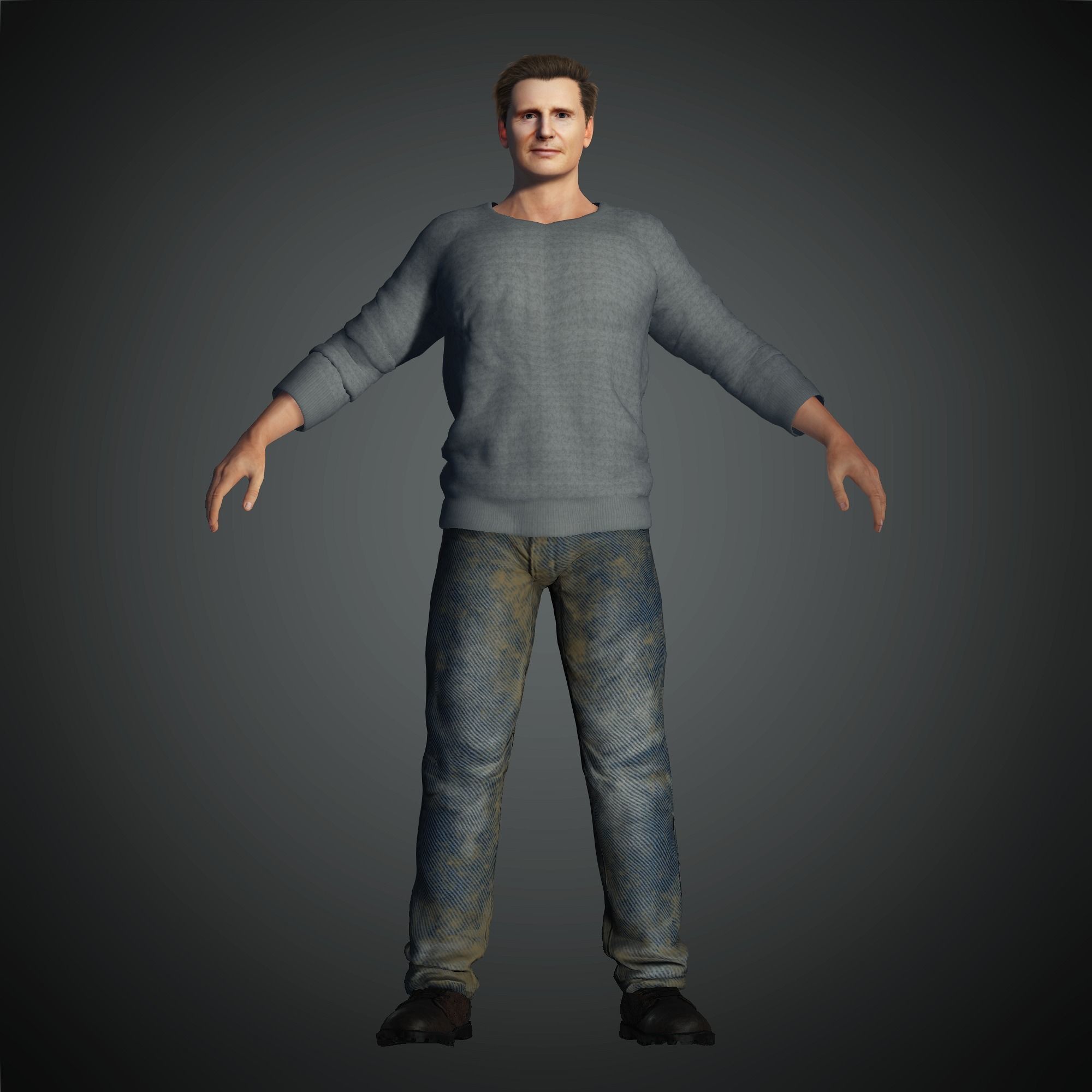 3D model Liam Neeson 3D Rigged model ready for animation VR / AR / low ...