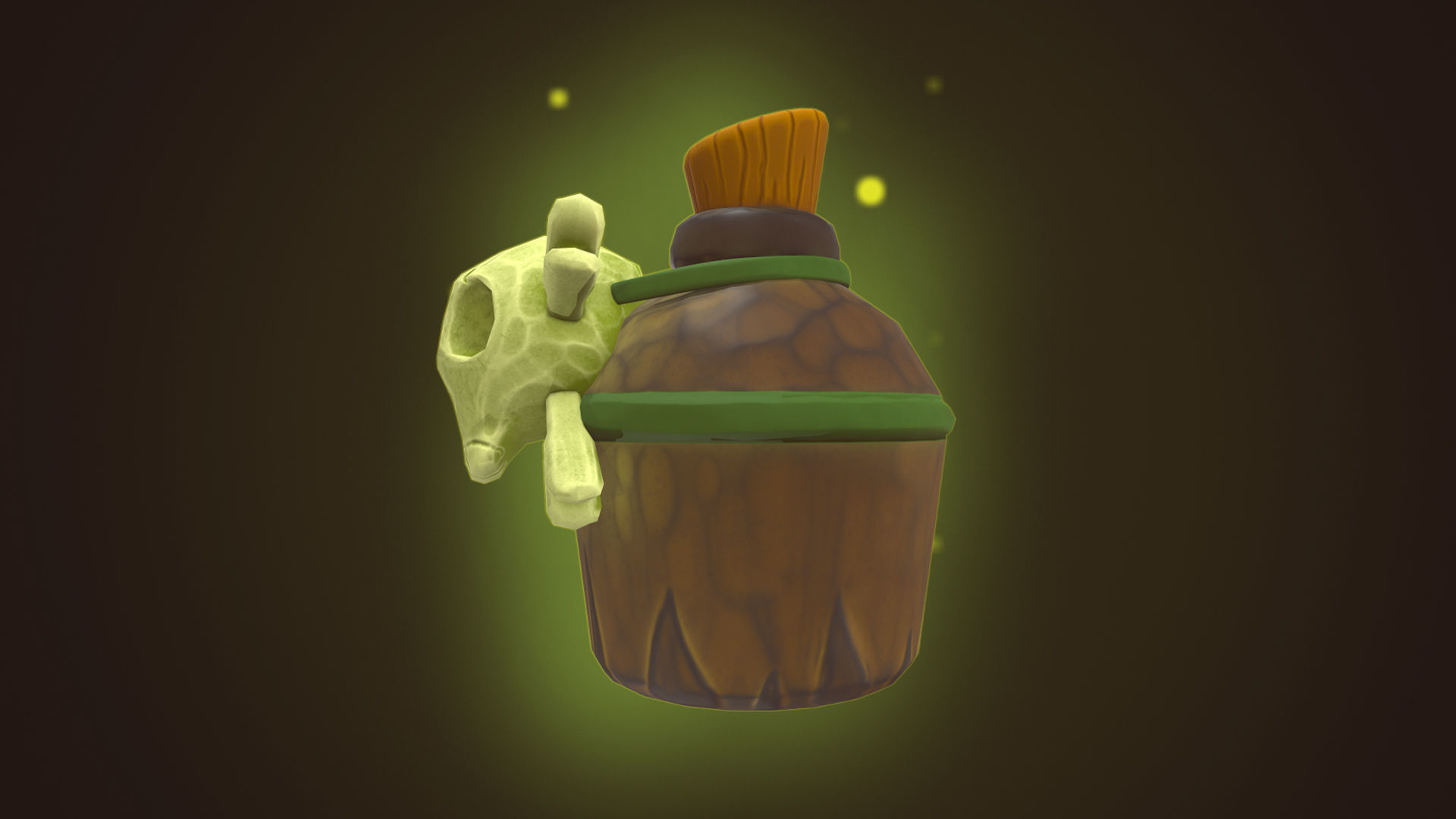 Stylized Potion with skull Low-poly 3D model free VR / AR / low-poly 3D ...