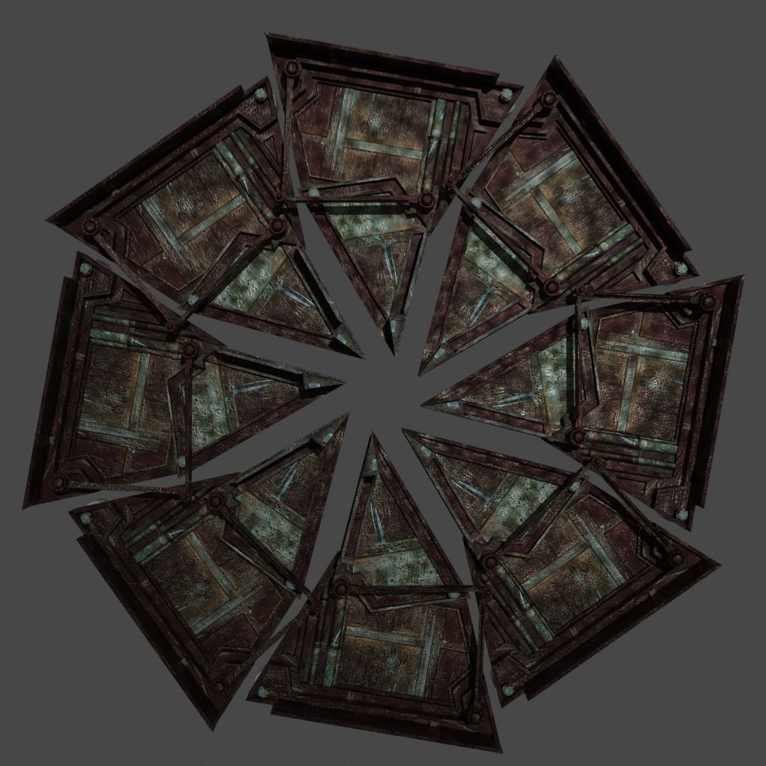 Iris Door 3D model animated rigged | CGTrader