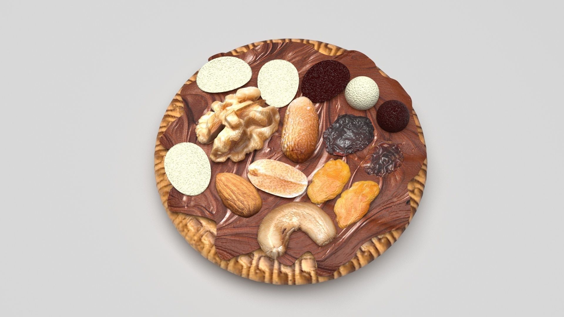 Biscuit With Nutella Nut Raisins and Cereals 3D model | CGTrader