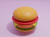 Low Poly Burger hamburger 3D model 3D printable | CGTrader