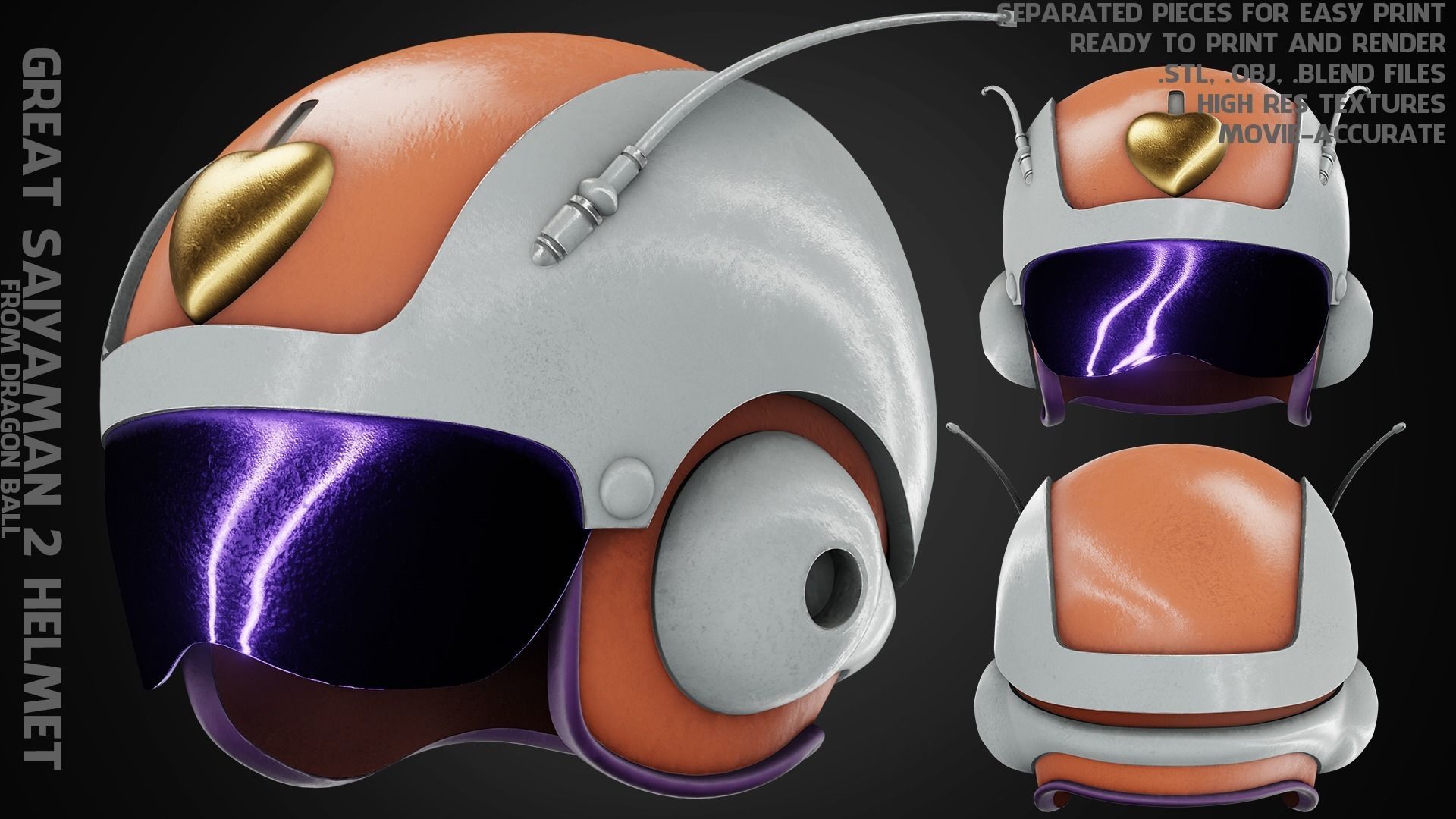 Great Saiyaman 2 Saiyagirl Helmet for Cosplay 3D model 3D printable ...