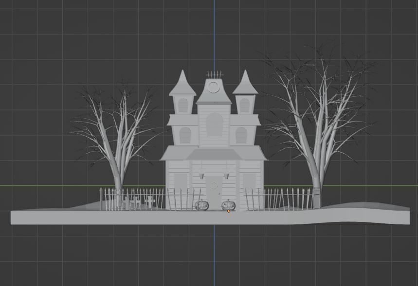 3D model Halloween Haunted House Spooky Low Poly Model 3D model VR / AR ...