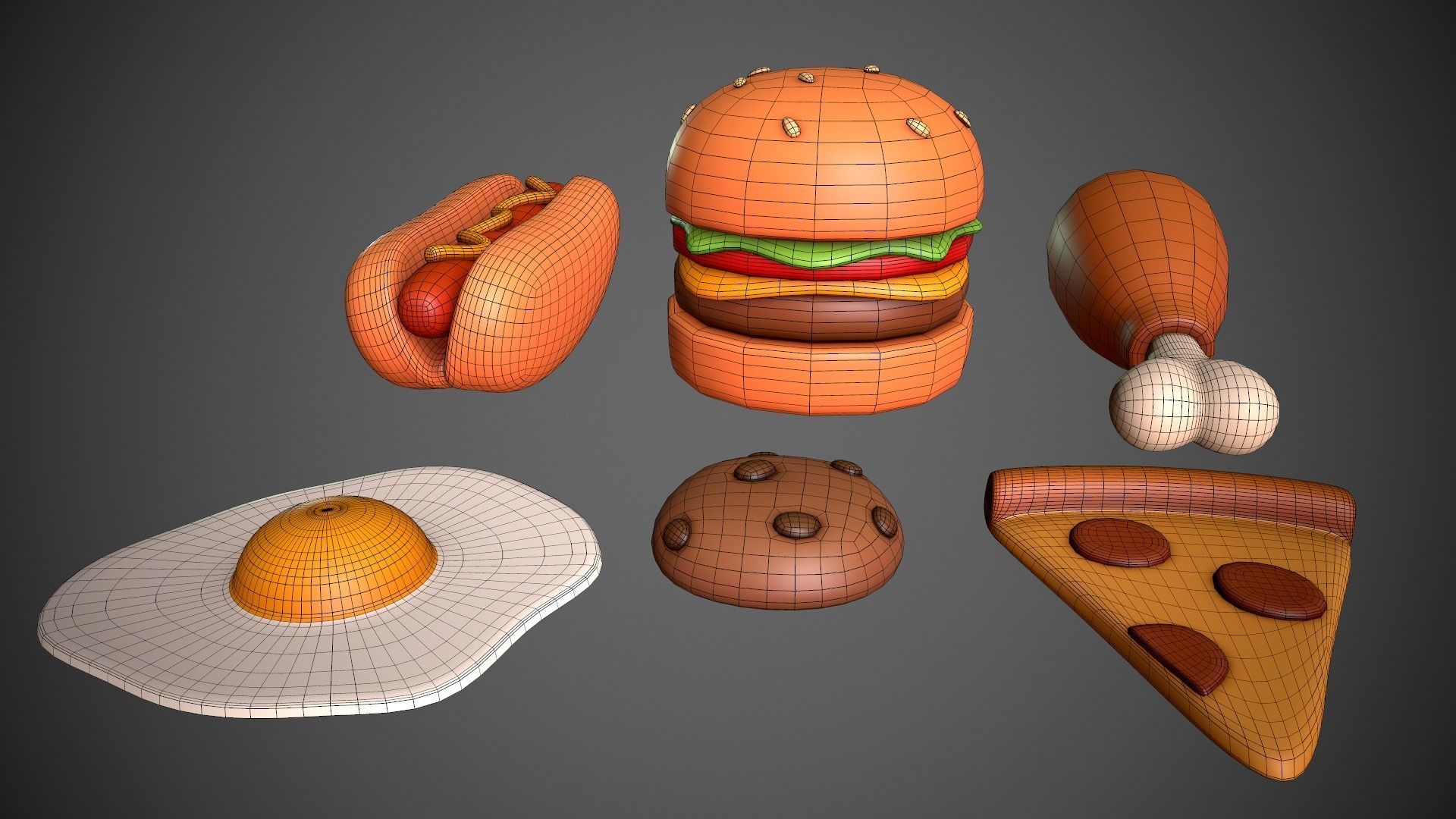 3D model Foods Cartoon VR / AR / low-poly | CGTrader