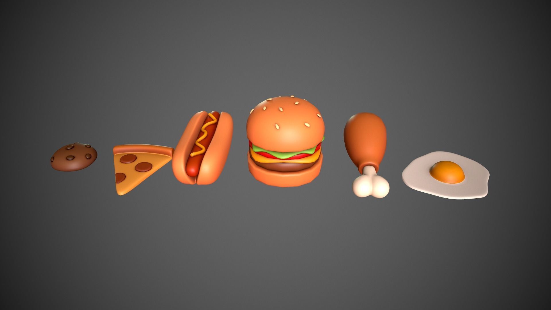 3D model Foods Cartoon VR / AR / low-poly | CGTrader