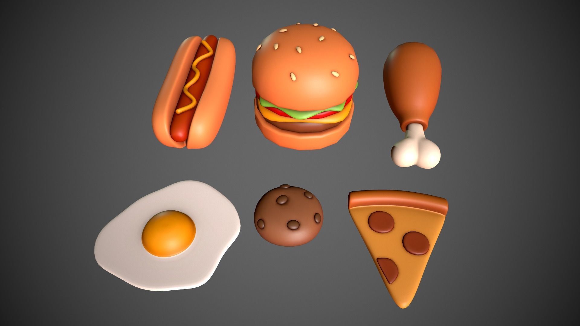 3D model Foods Cartoon VR / AR / low-poly | CGTrader