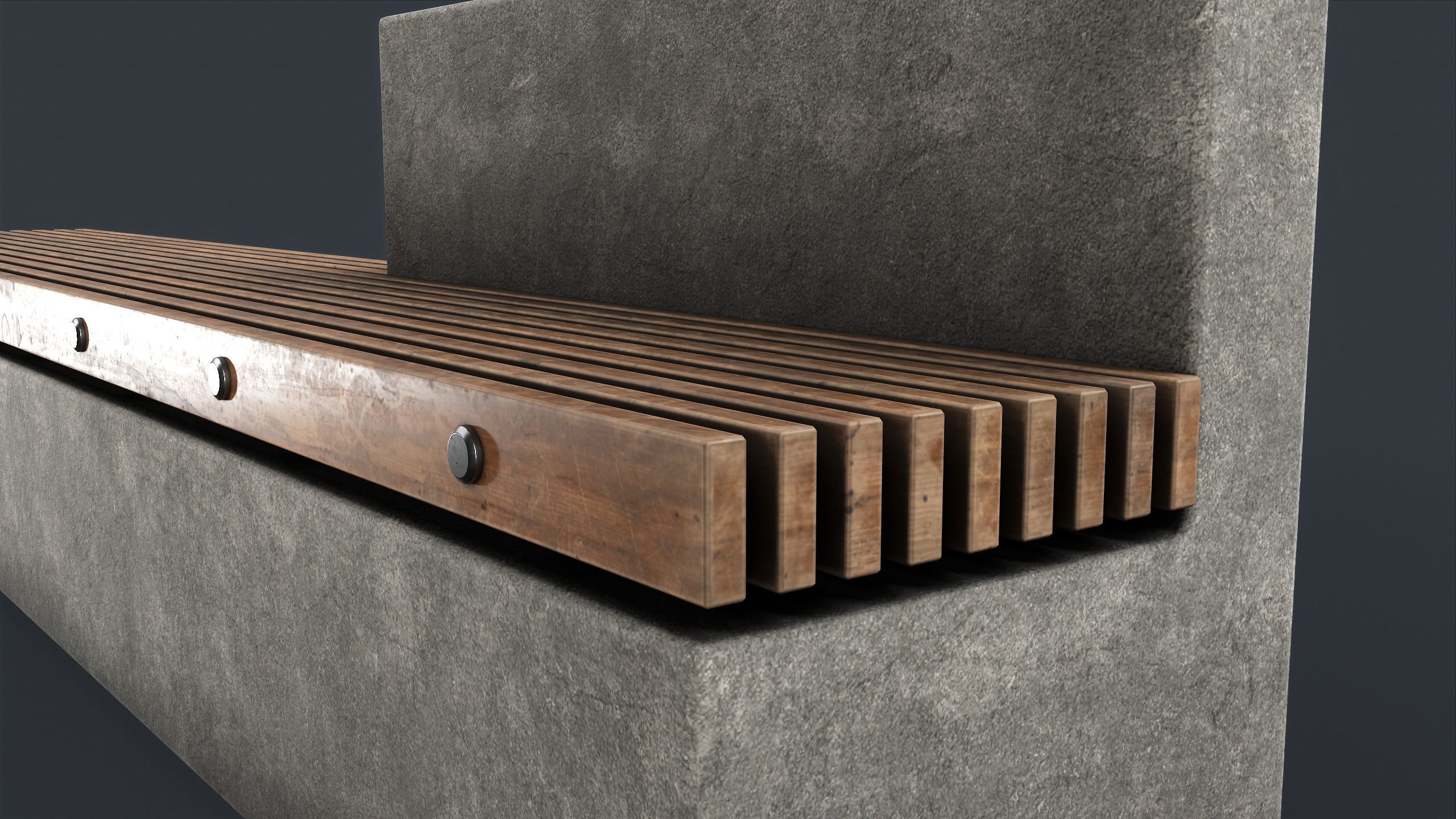 3D model Modern Outdoor Bench 34 PBR Game Ready VR / AR / low-poly ...