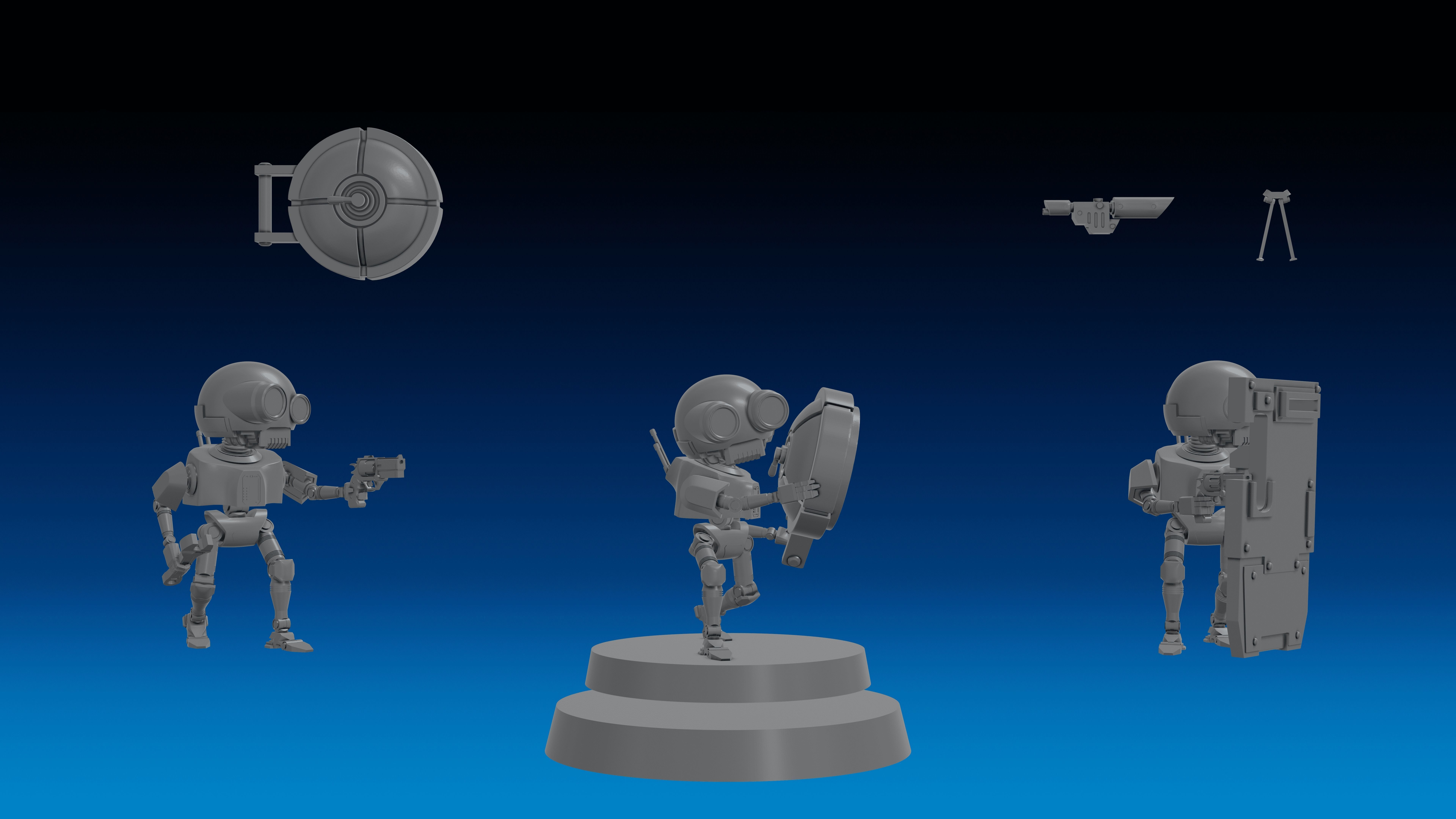 EXPENDABLE SERVOCORES - ASSISTANT DROID SQUAD -MONOPOSE- 28mm 3D model ...