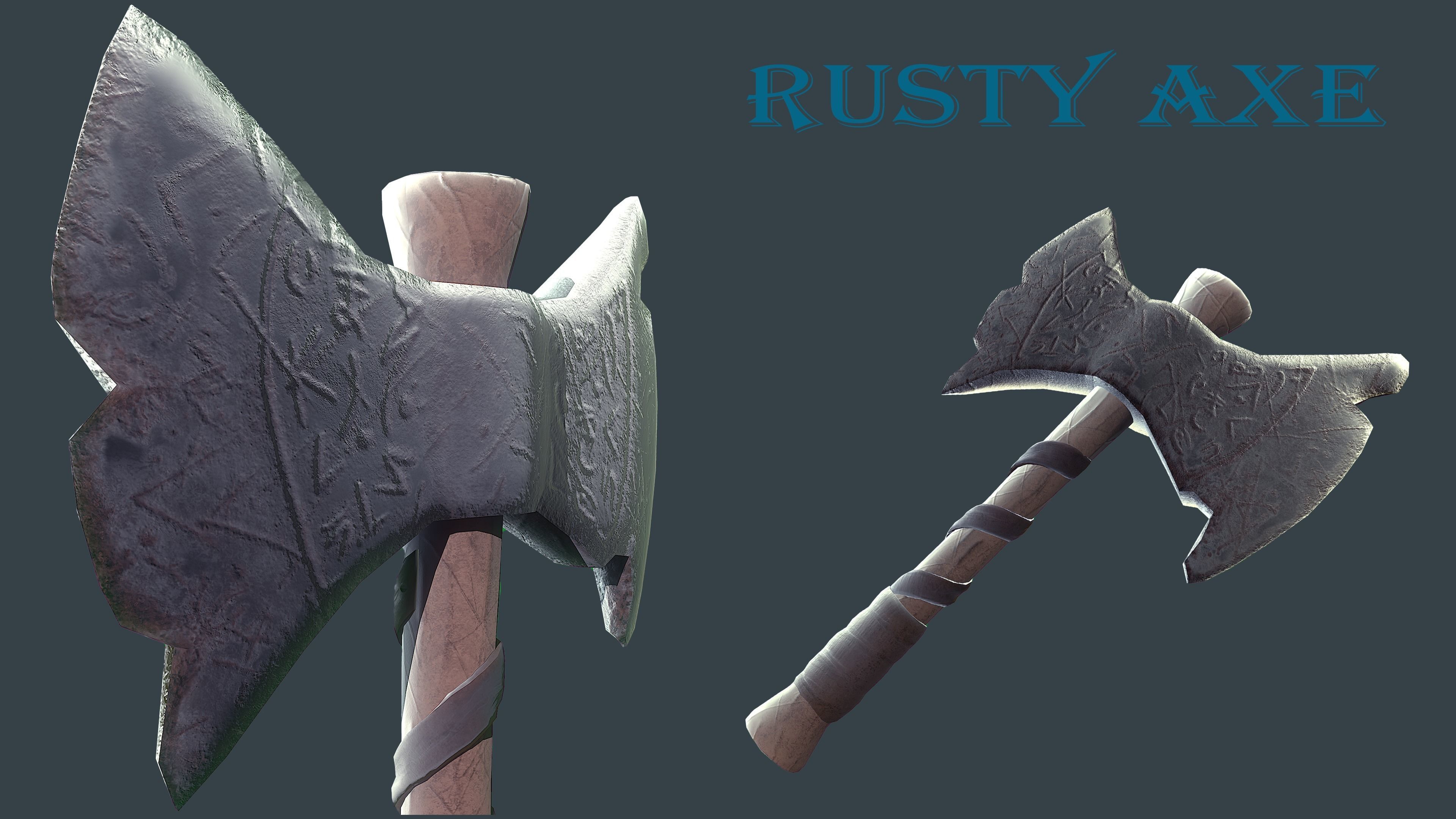 Rusty Axe - Low poly free VR / AR / low-poly 3D model | CGTrader