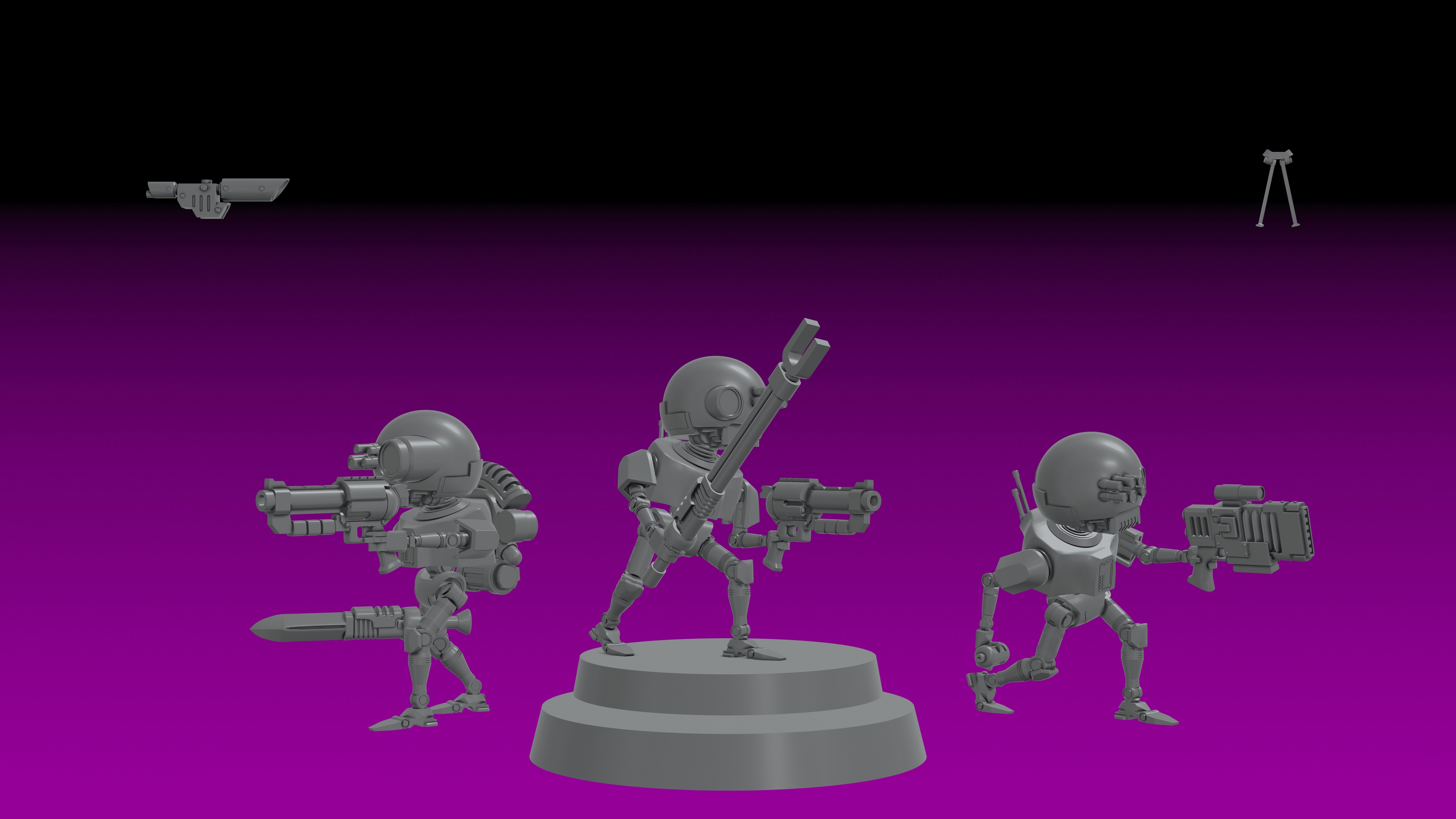 ENGINE CULT SERVOCORES - ASSISTANT DROID SQUAD -MONOPOSE- 28mm 3D model ...
