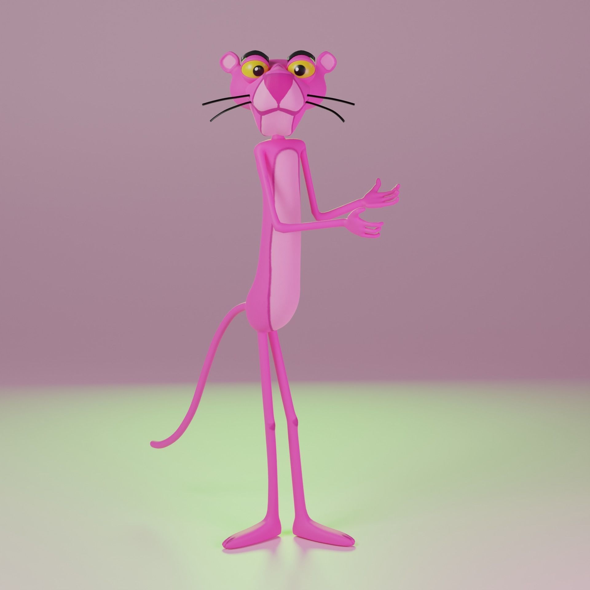 3D model pink panther character VR / AR / low-poly | CGTrader