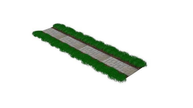 Walk Path With Grasses 3D model | CGTrader