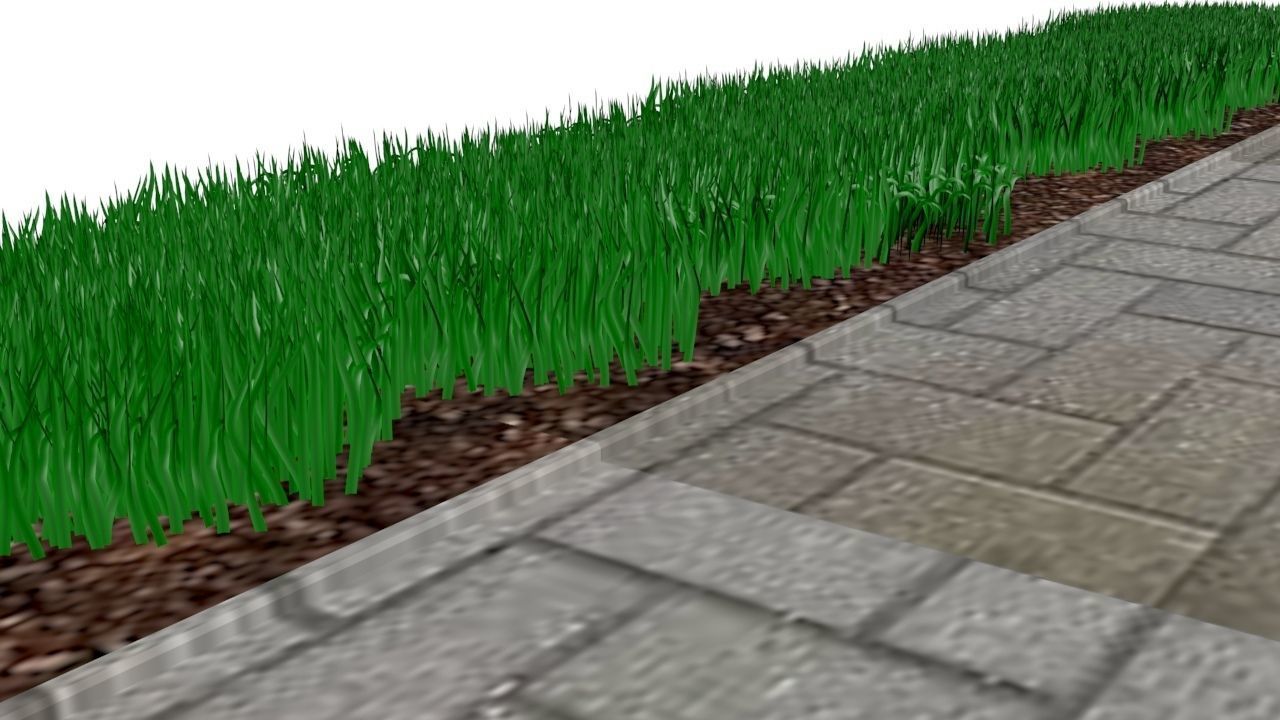 Walk Path With Grasses 3D model | CGTrader