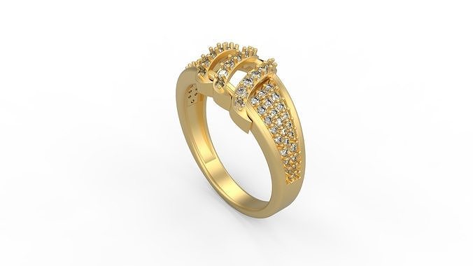 Cocktail Ring 078 3D model 3D printable | CGTrader