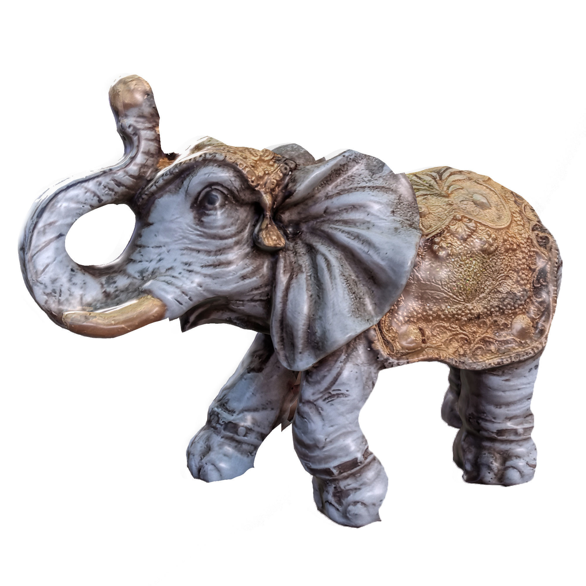elephant 2 statue with tusks free 3D model | CGTrader
