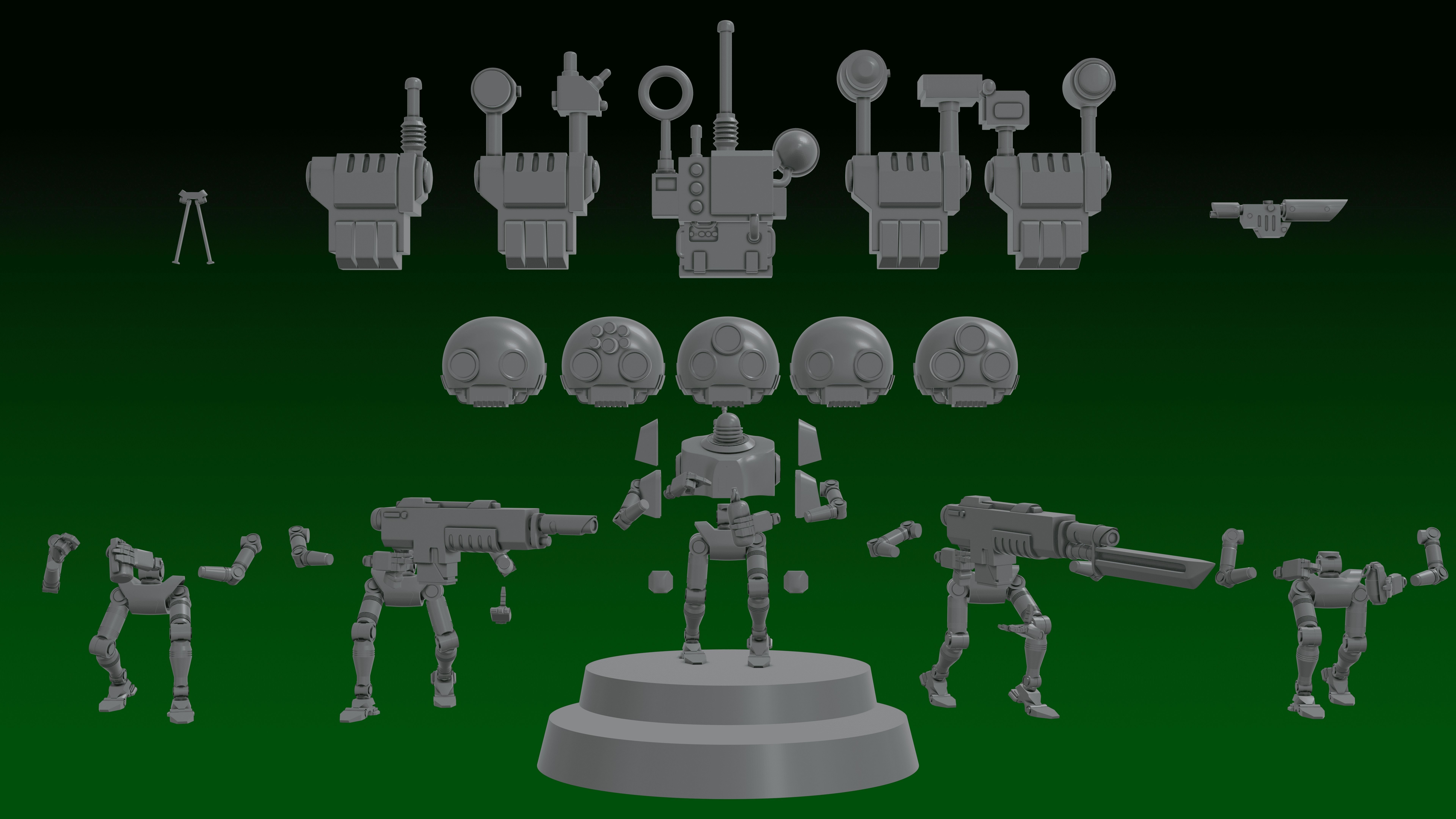 GUARD SERVOCORES - ASSISTANT DROID SQUAD -IN PARTS- 28mm 3D model 3D ...