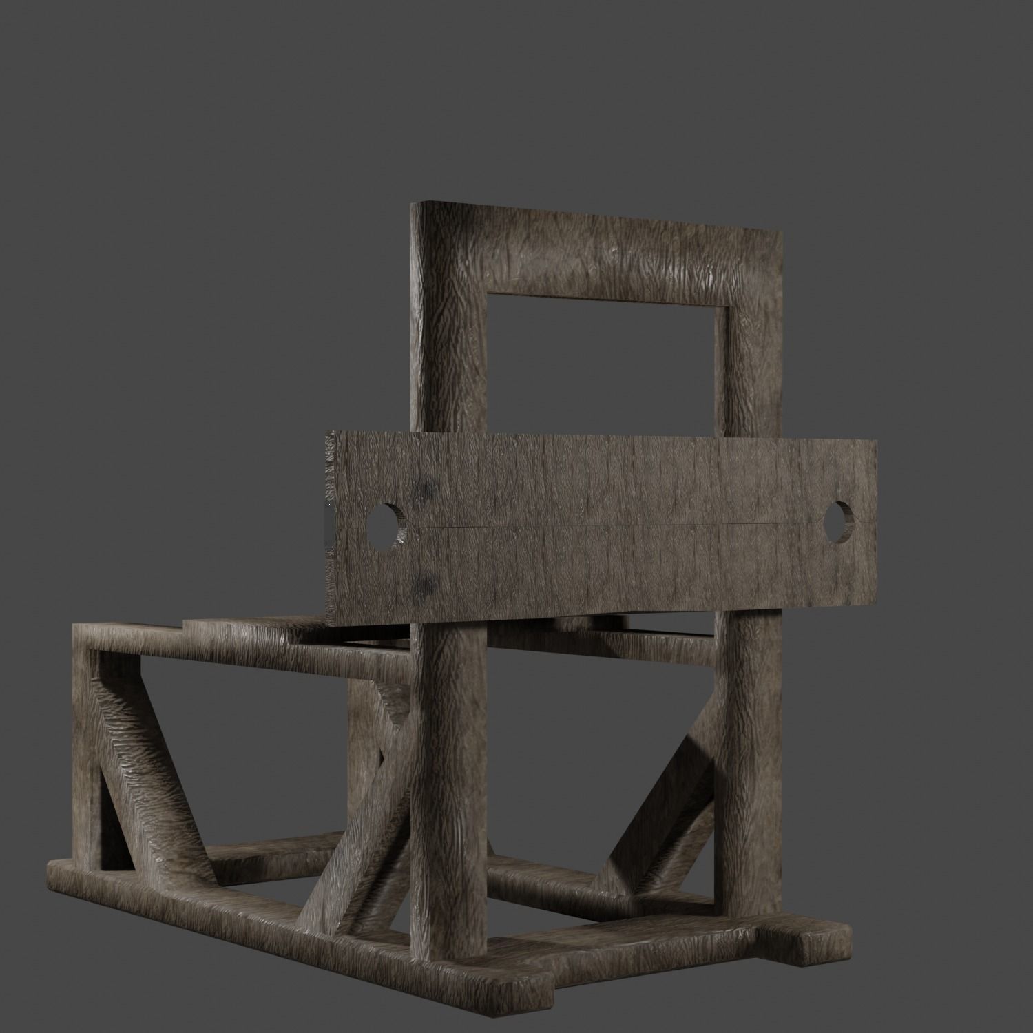 3D model BDSM Slave wooden pillory handcuff NSFW VR / AR / low-poly ...