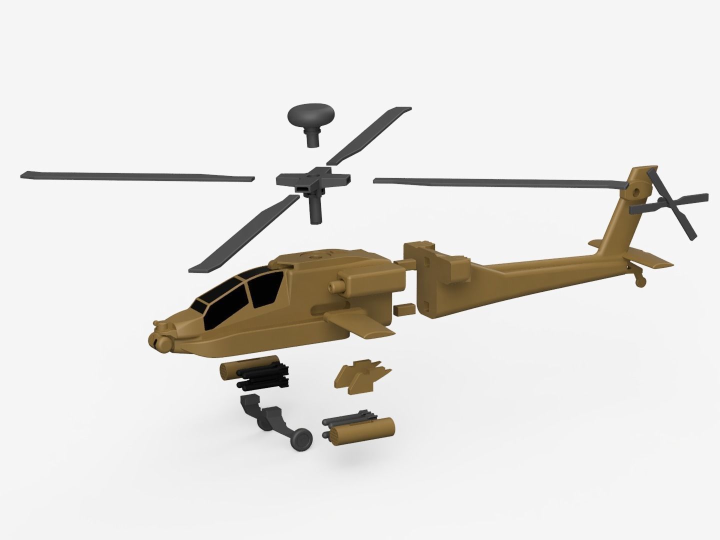 AH-64D Apache Longbow 3D model 3D printable | CGTrader