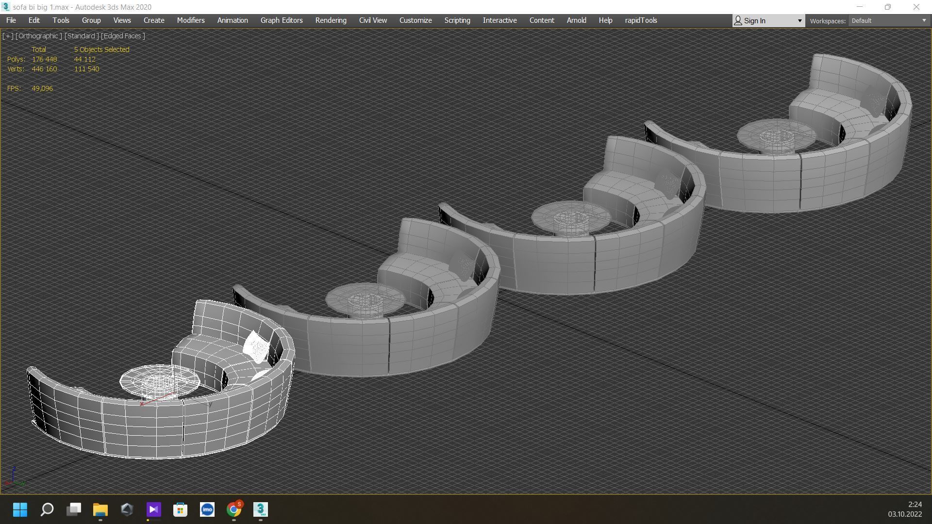 Sofa Curved 3D model | CGTrader