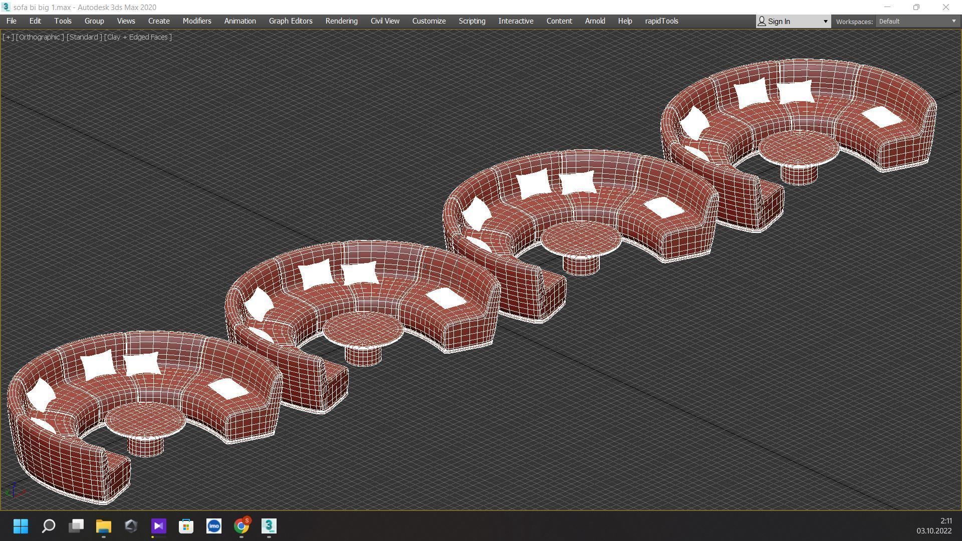 Sofa Curved 3D model | CGTrader