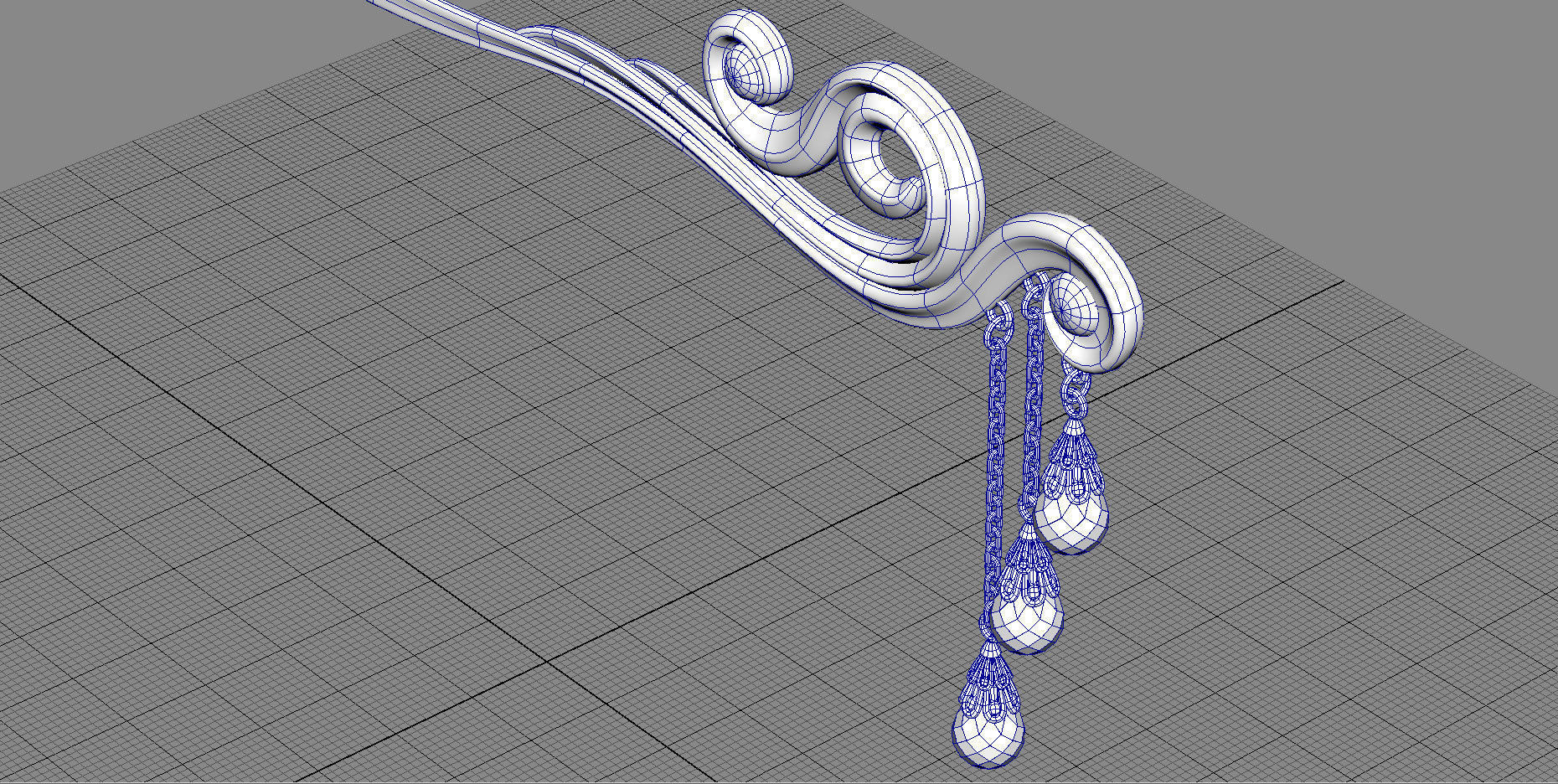 3D model Chinese Traditional Scroll Golden Hairstick-Hair Pin ...