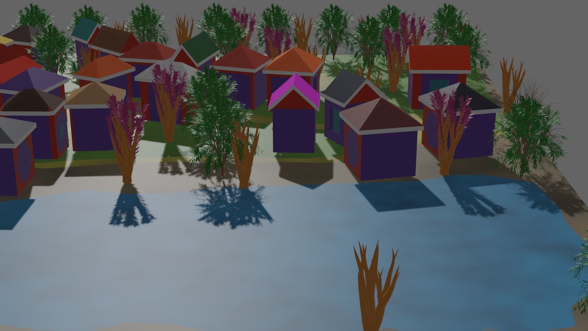 3D model village secomber VR / AR / low-poly | CGTrader
