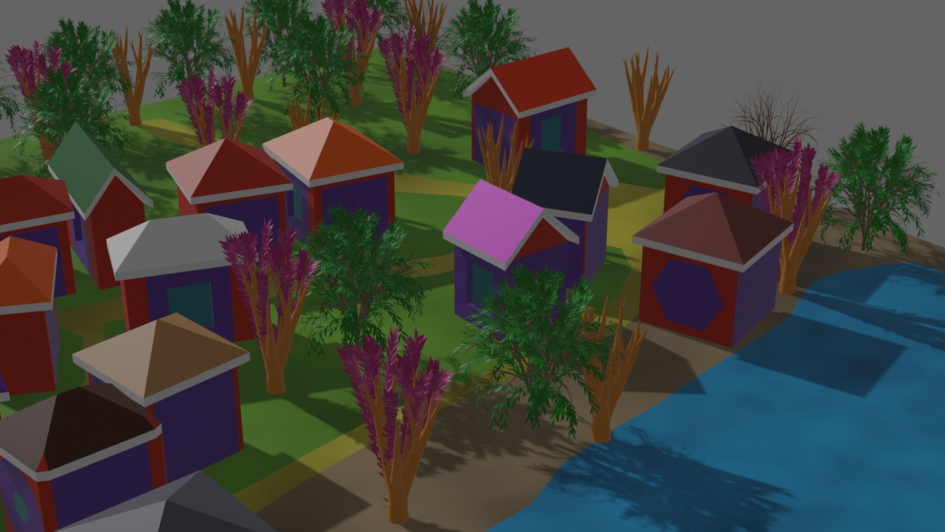 3D model village secomber VR / AR / low-poly | CGTrader