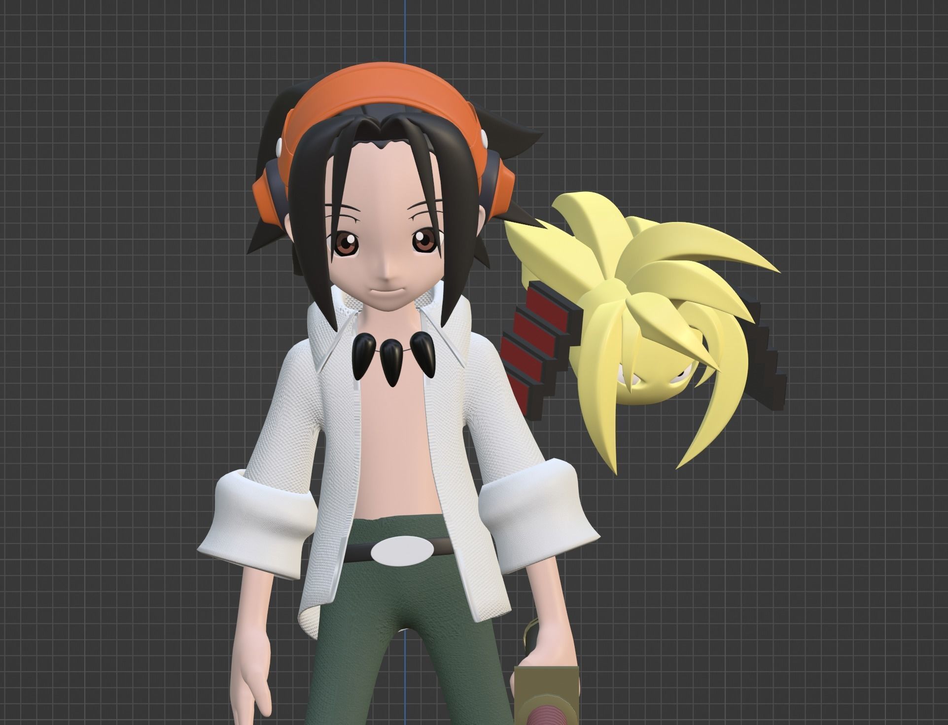 Asakura Yoh - Shaman King 3D model rigged | CGTrader