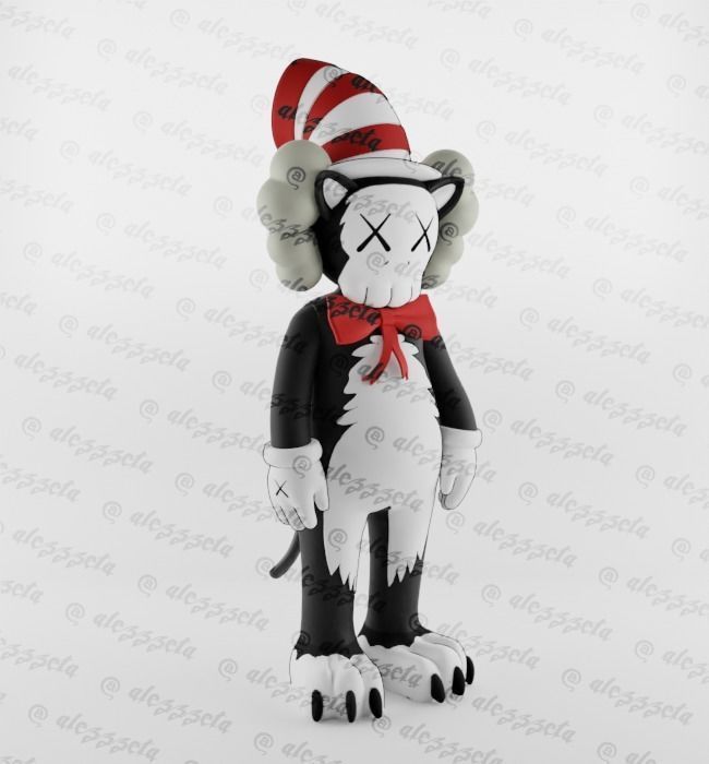 Kaws The Cat in the Hat for Print 3D model 3D printable | CGTrader