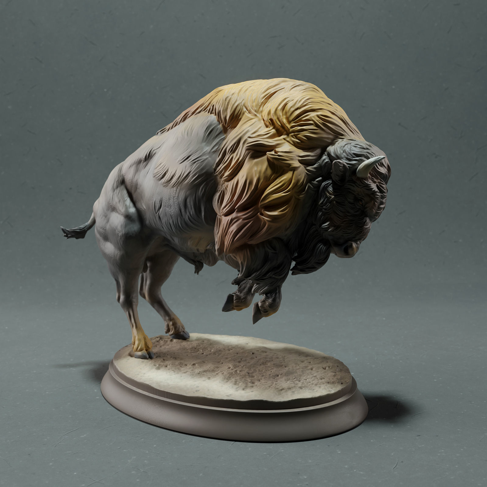 American Bison - Charging 3D model 3D printable | CGTrader