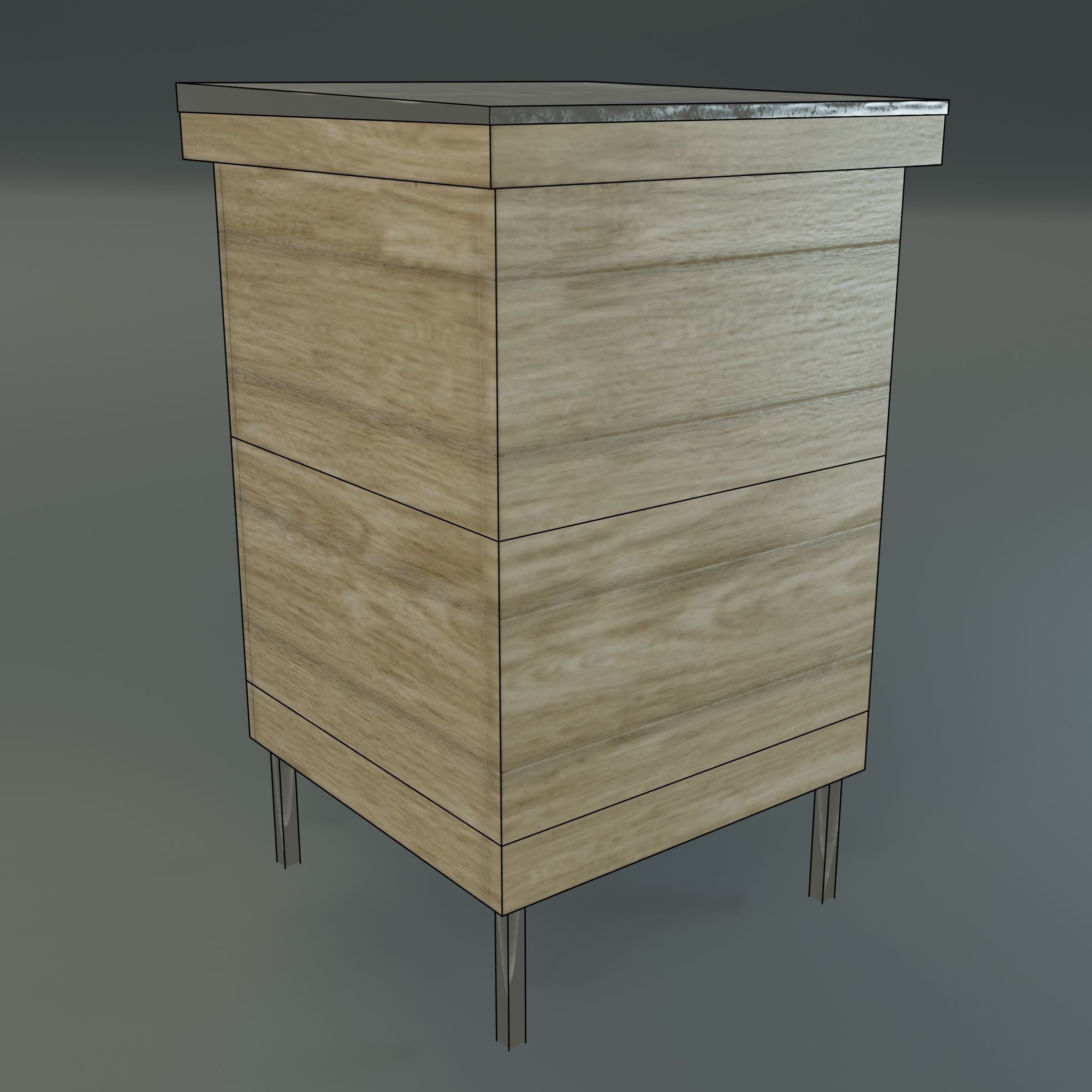 3D model 3D hive model Low-poly beehive side table VR / AR / low-poly ...