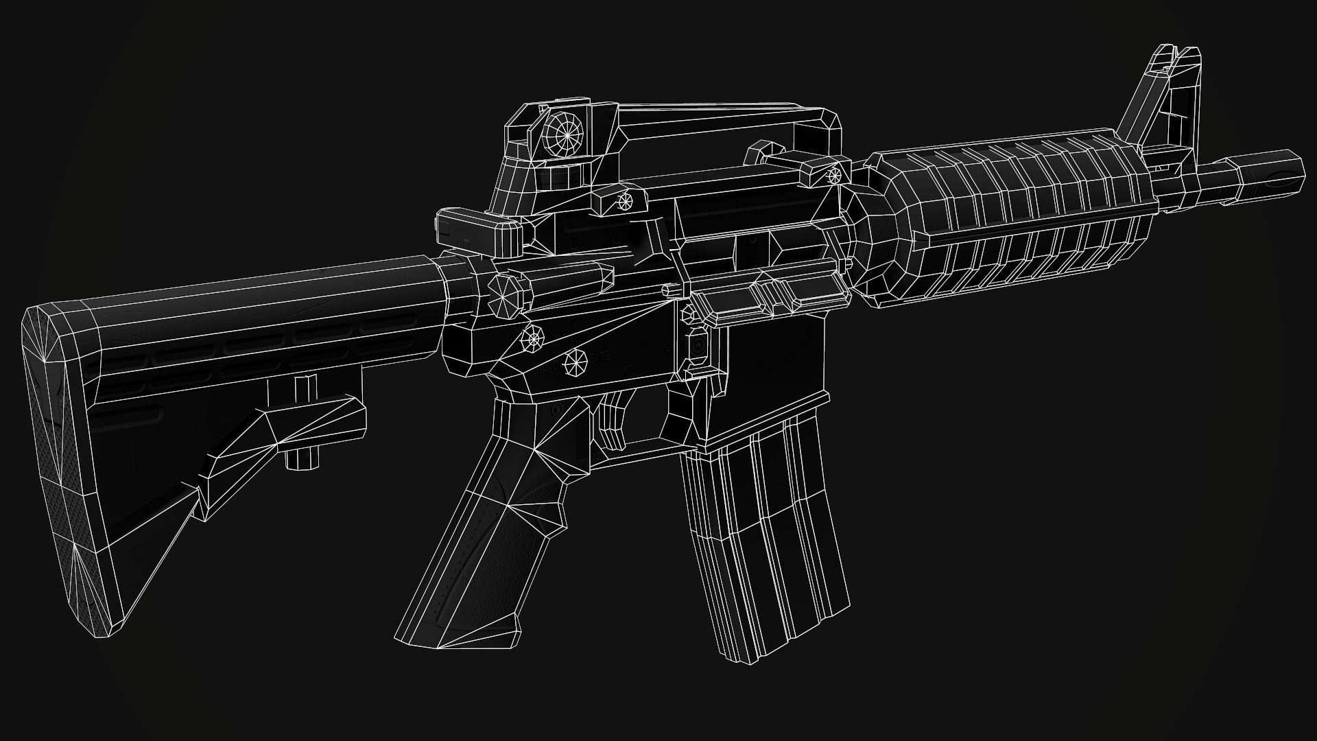 3D model M4A1 - PBR Low Poly ar rifle VR / AR / low-poly | CGTrader