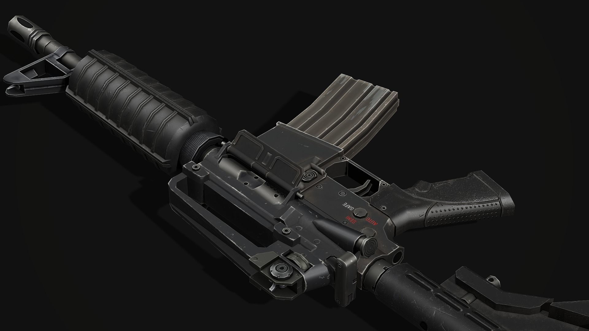 3D model M4A1 - PBR Low Poly ar rifle VR / AR / low-poly | CGTrader