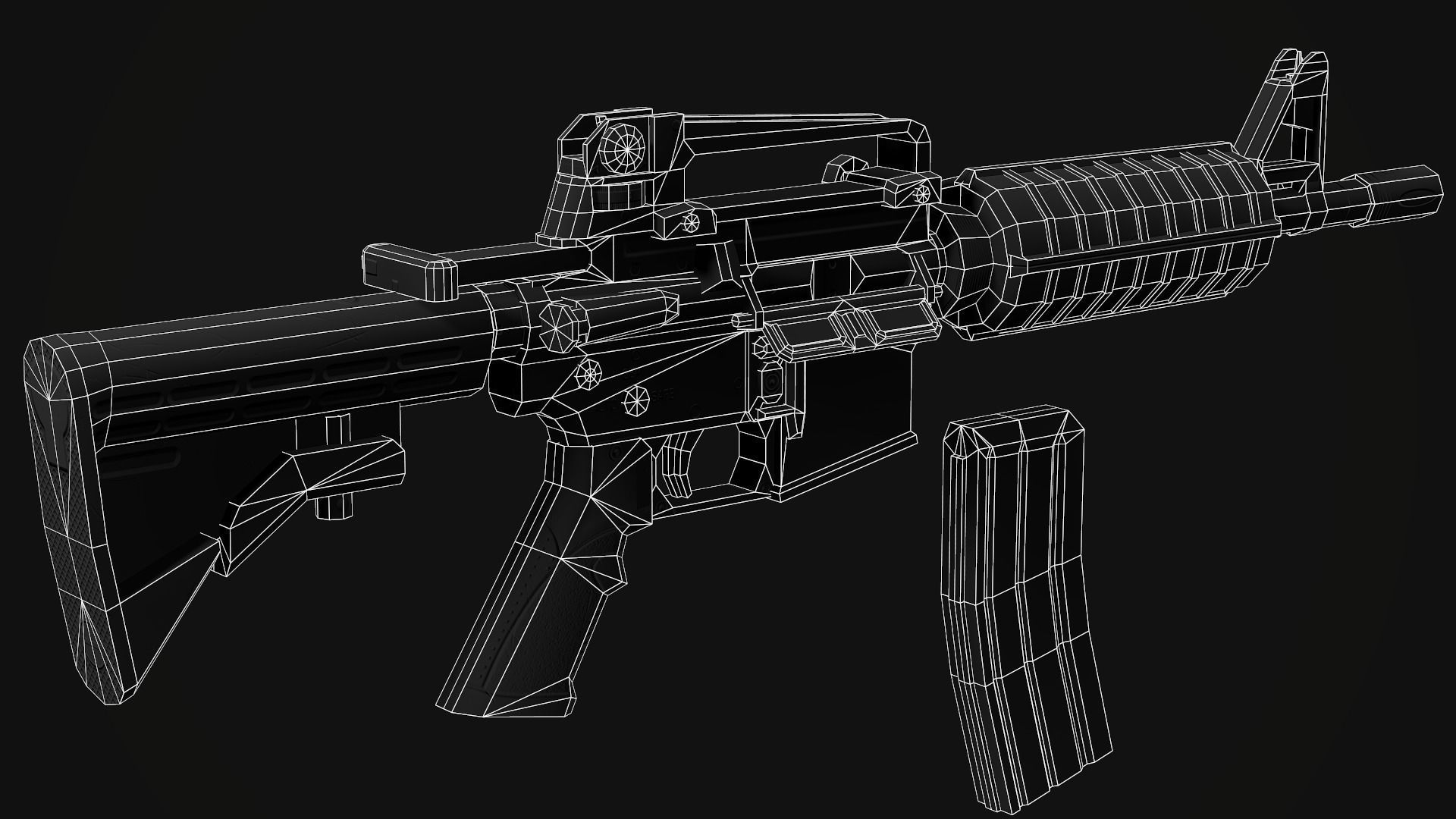 3D model M4A1 - PBR Low Poly ar rifle VR / AR / low-poly | CGTrader