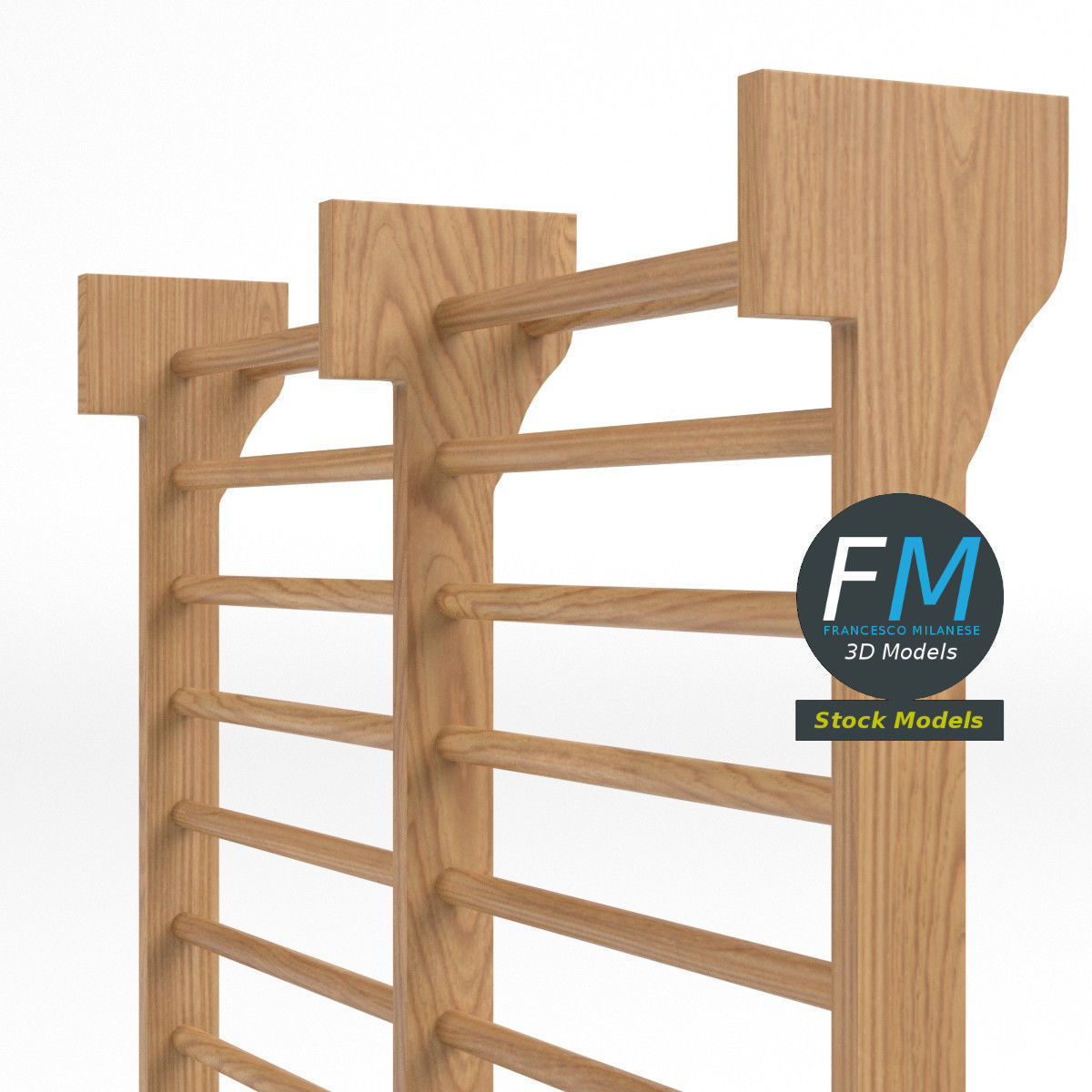 Double Swedish ladder 2 3D model | CGTrader