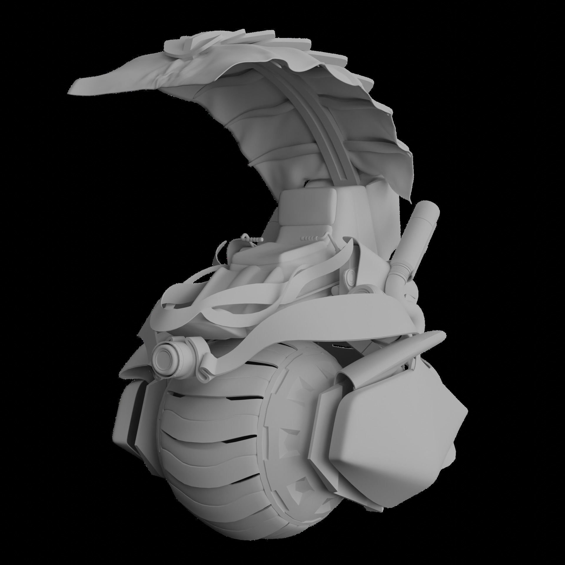 3D model cyberpunk motorcycle with one wheel VR / AR / low-poly | CGTrader