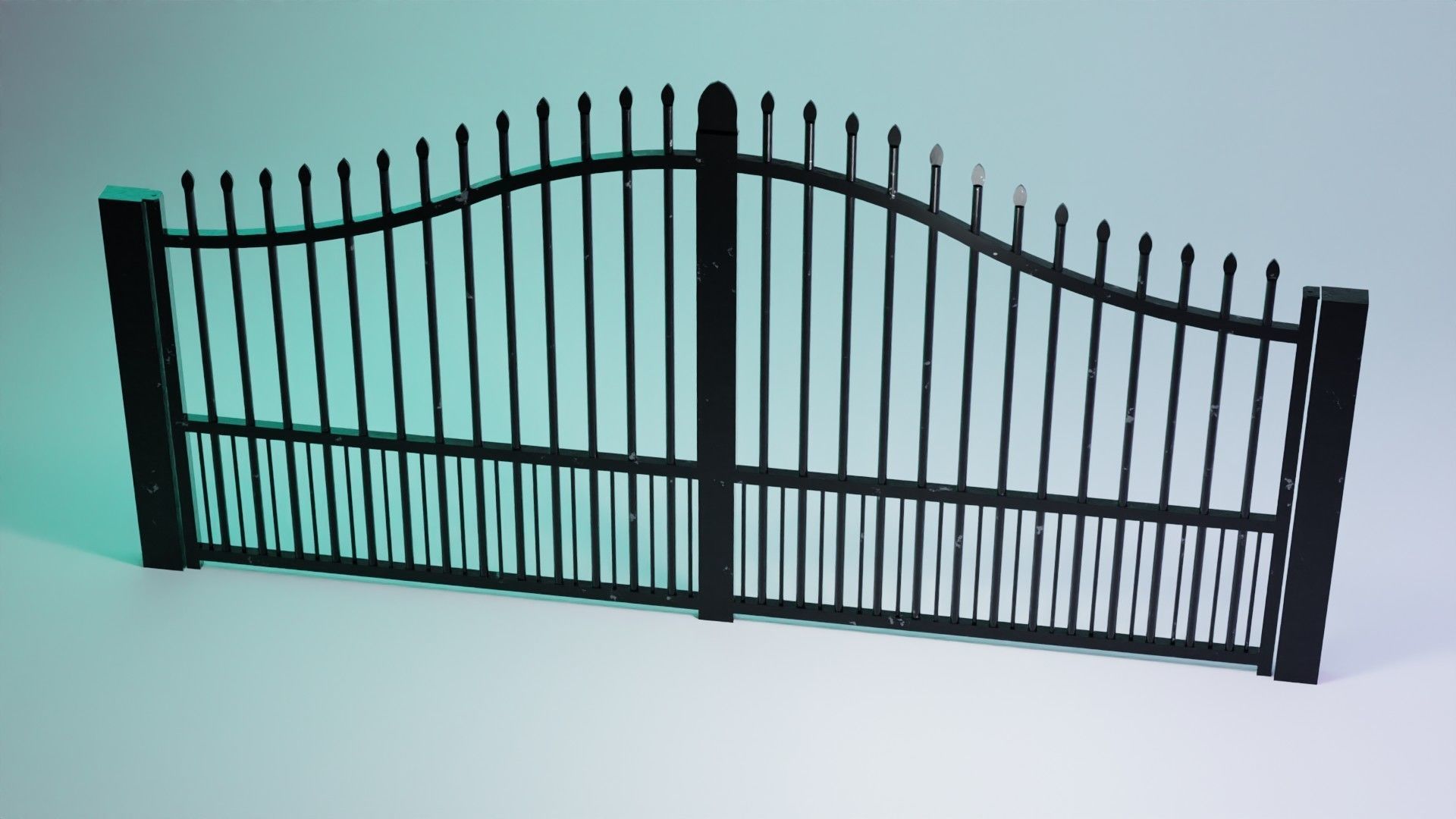 3d model of a black metal gate 3D model | CGTrader