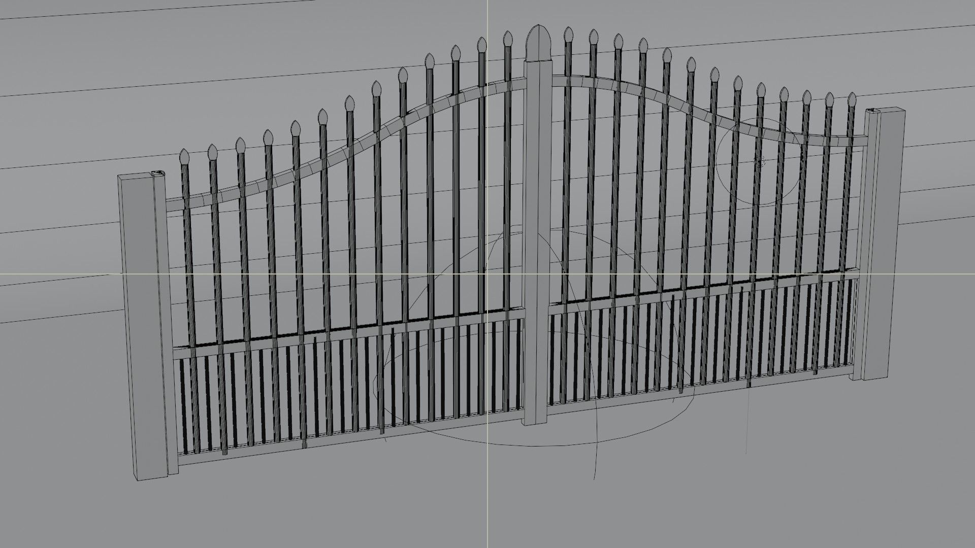 3d model of a black metal gate 3D model | CGTrader