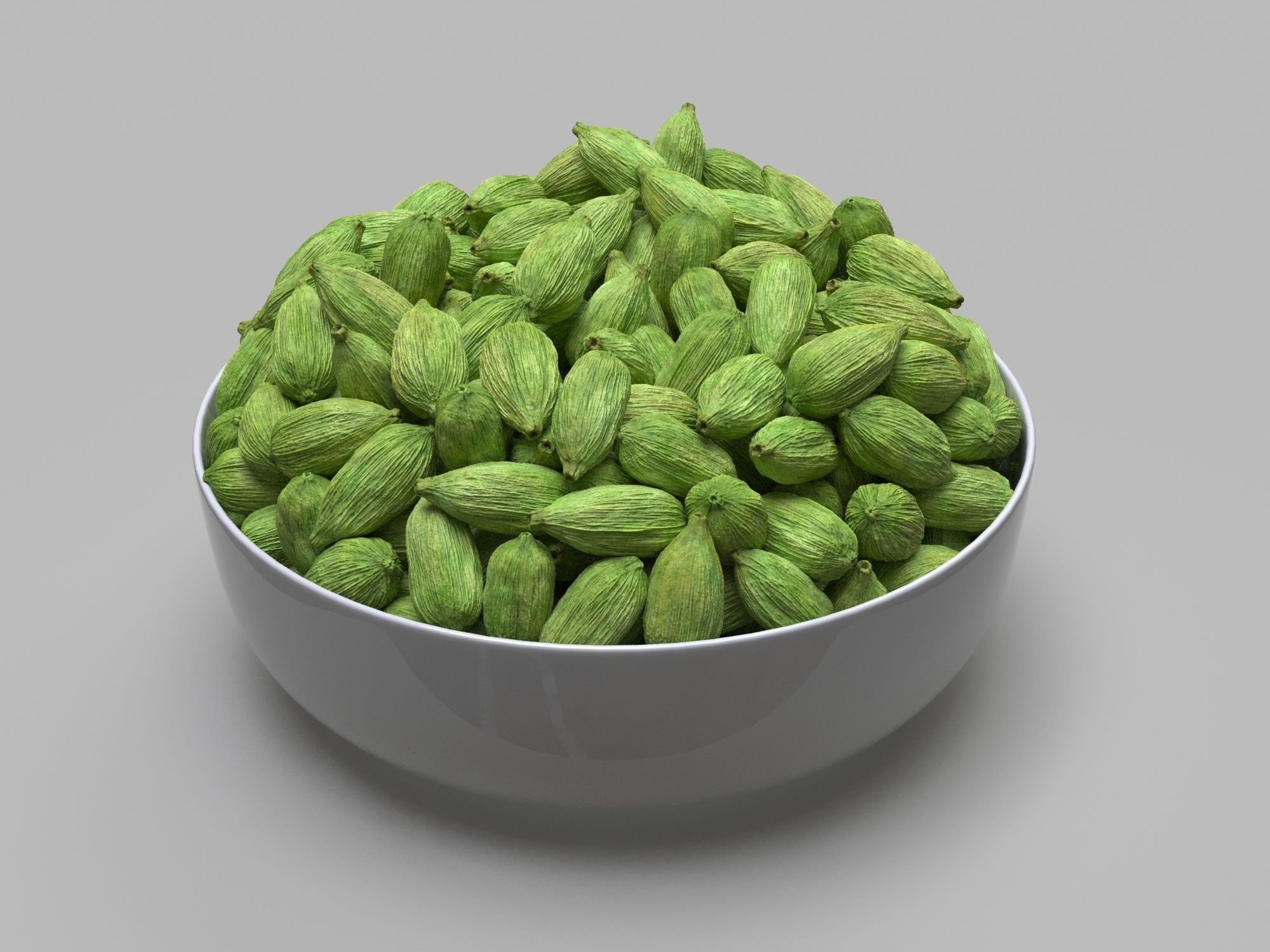 Cardamom pods in bowl 3D model | CGTrader