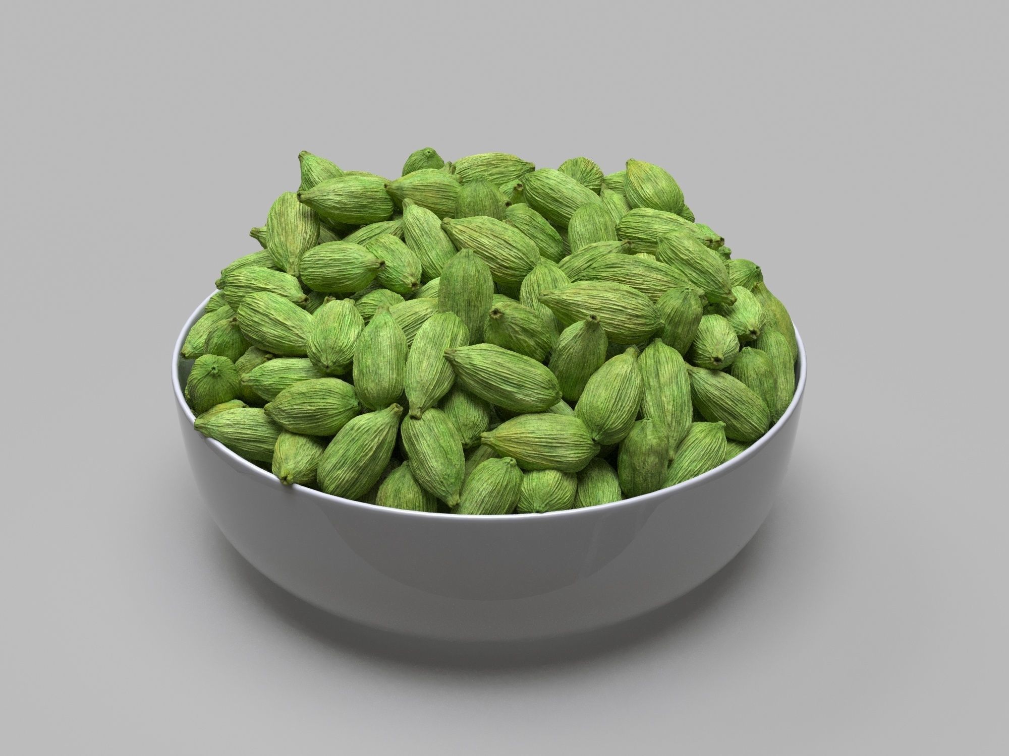 Cardamom pods in bowl 3D model | CGTrader