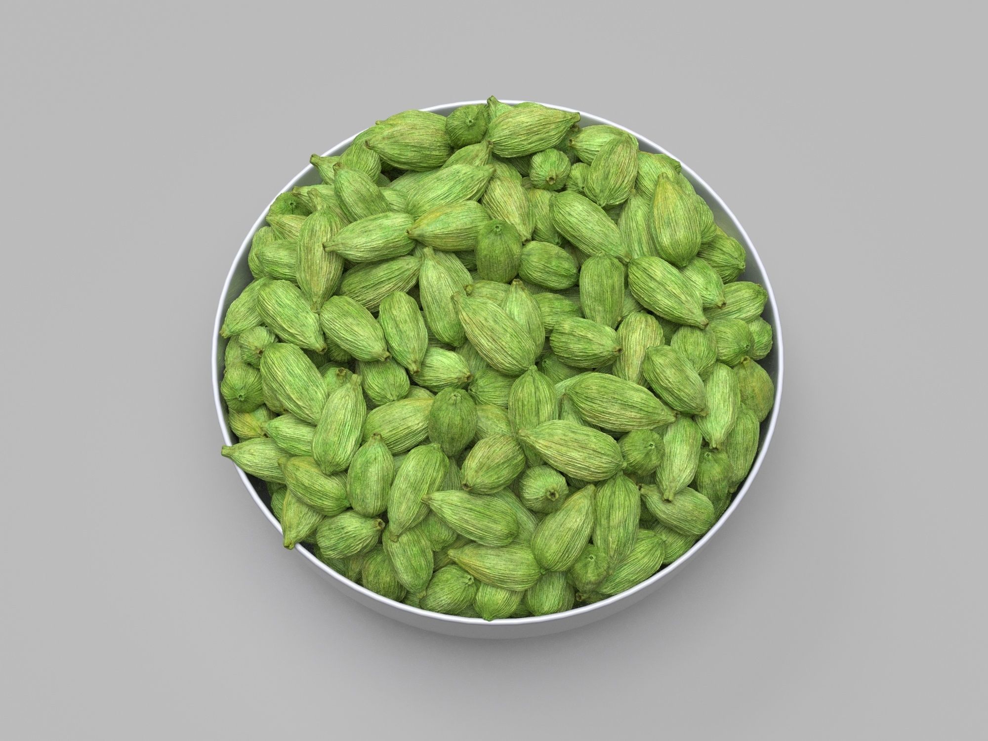Cardamom pods in bowl 3D model | CGTrader