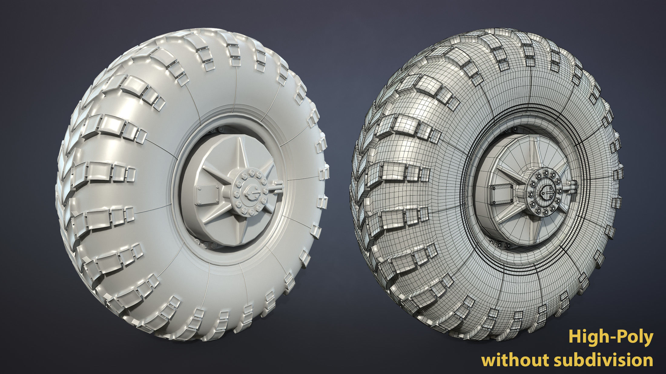 Military Truck Wheels High-Poly Set 3D model | CGTrader