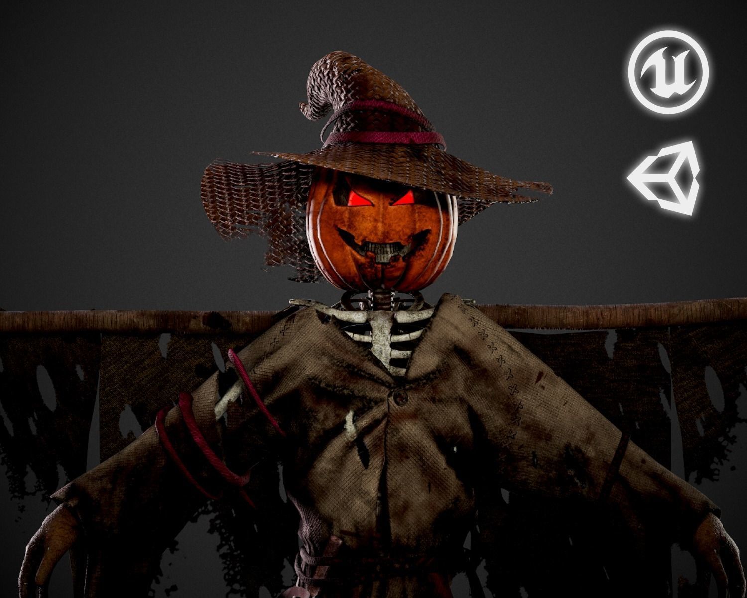 3D model Scarecrow Skeleton VR / AR / low-poly rigged | CGTrader