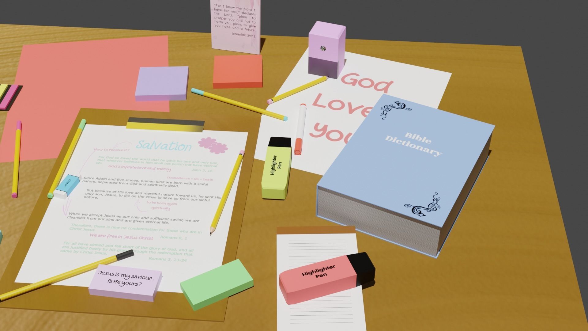 3D model Bible Study Scenario VR / AR / low-poly | CGTrader