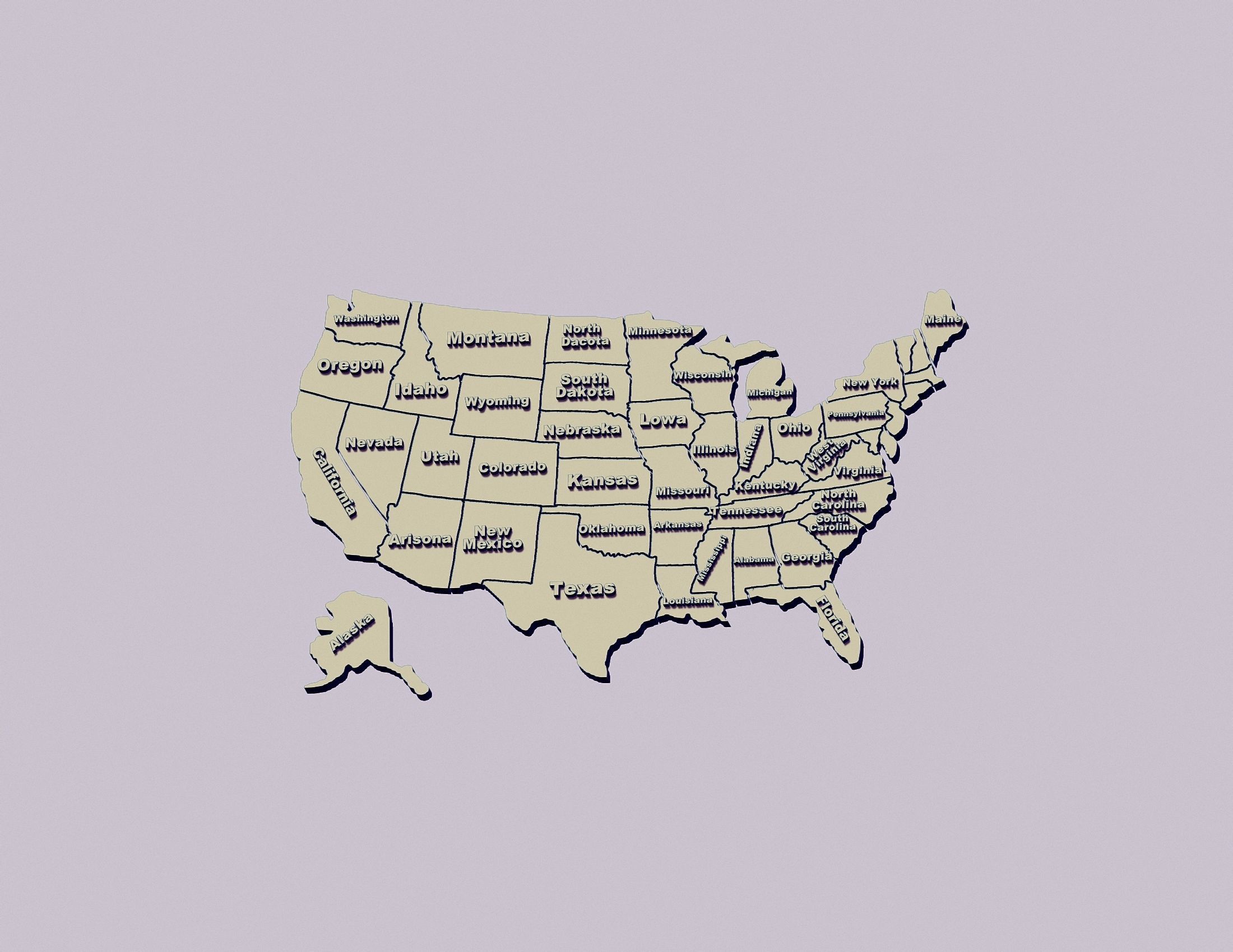 USA map 3D model 3D printable | CGTrader