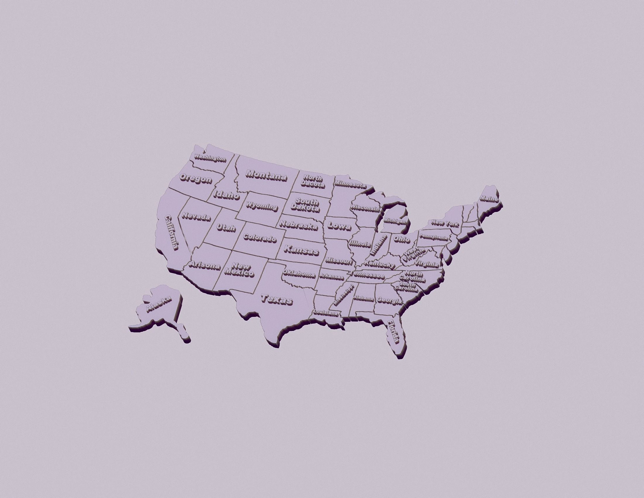 USA map 3D model 3D printable | CGTrader