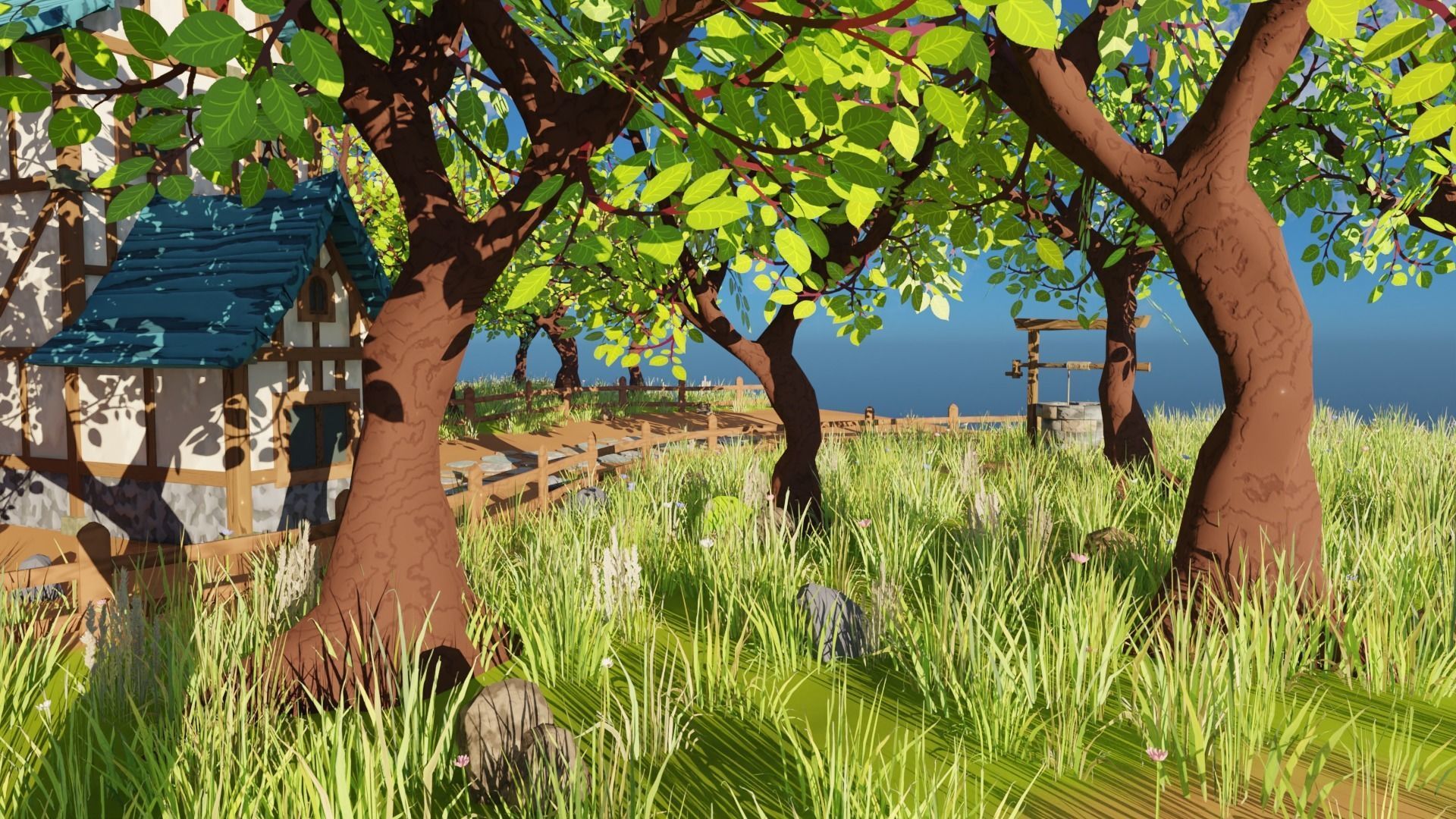 3D model Low poly Medieval House scene VR / AR / low-poly | CGTrader