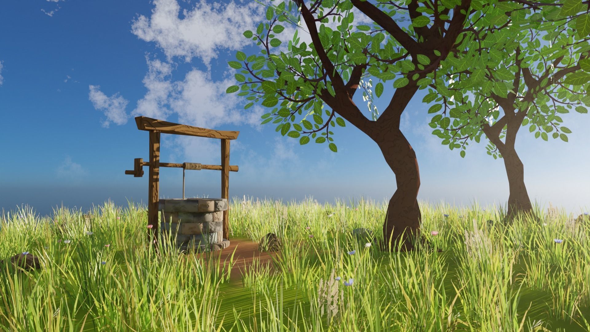 3D model Low poly Medieval House scene VR / AR / low-poly | CGTrader