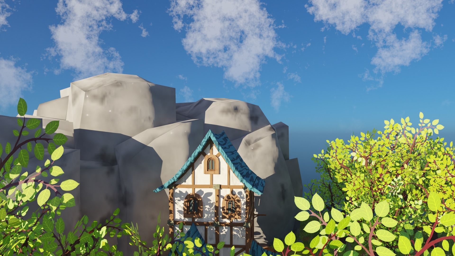 3D model Low poly Medieval House scene VR / AR / low-poly | CGTrader